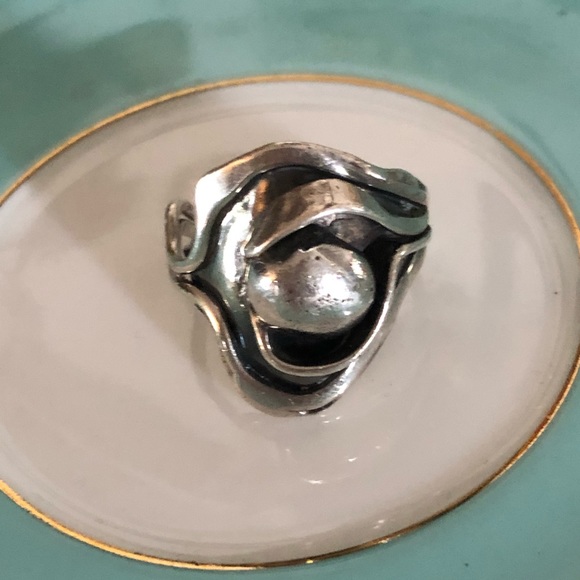 Vintage | Jewelry | Vintage Modernist Sterling Silver Orb Ring | Poshmark